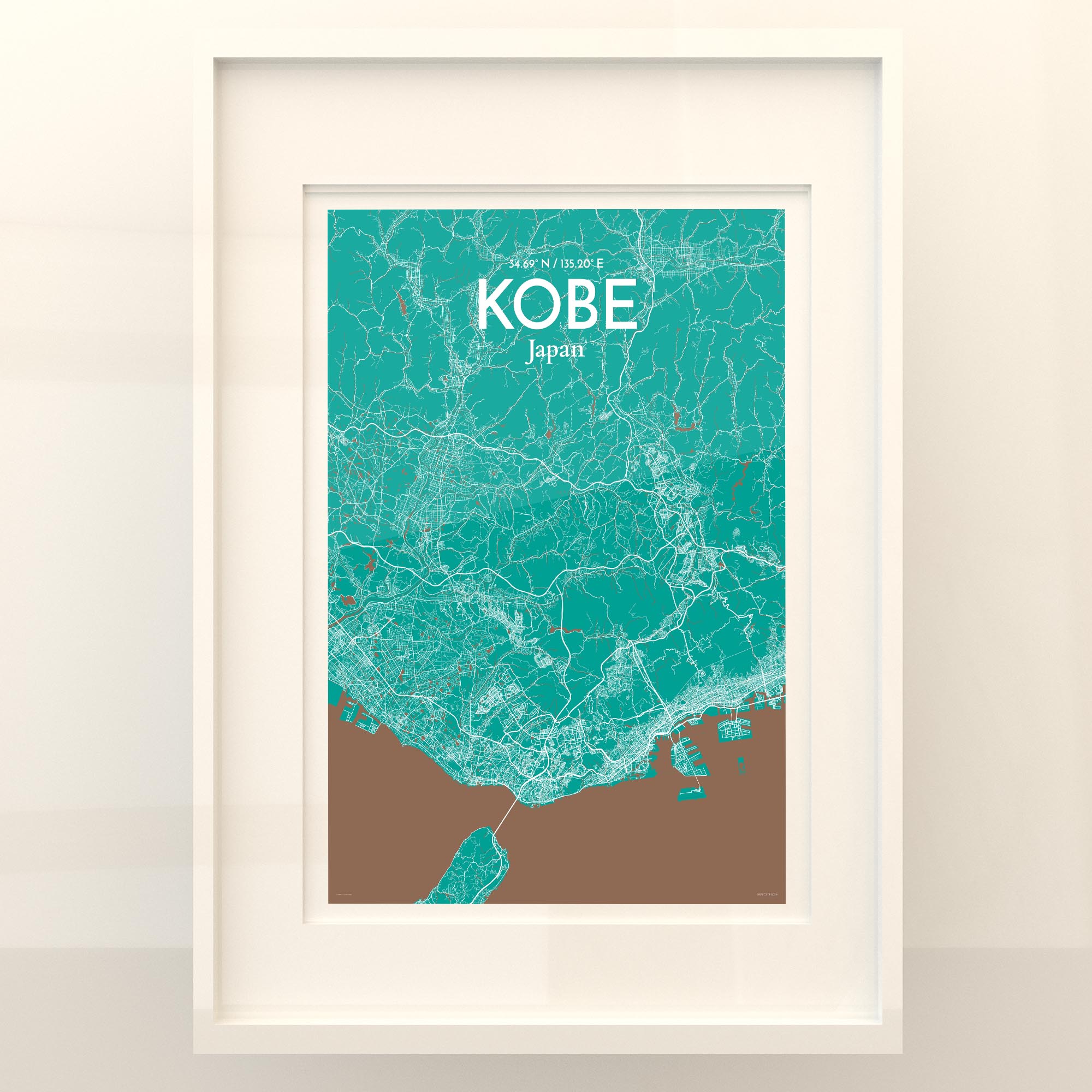 Kobe City Map, Art Print, Wall Decor - OurPoster.com