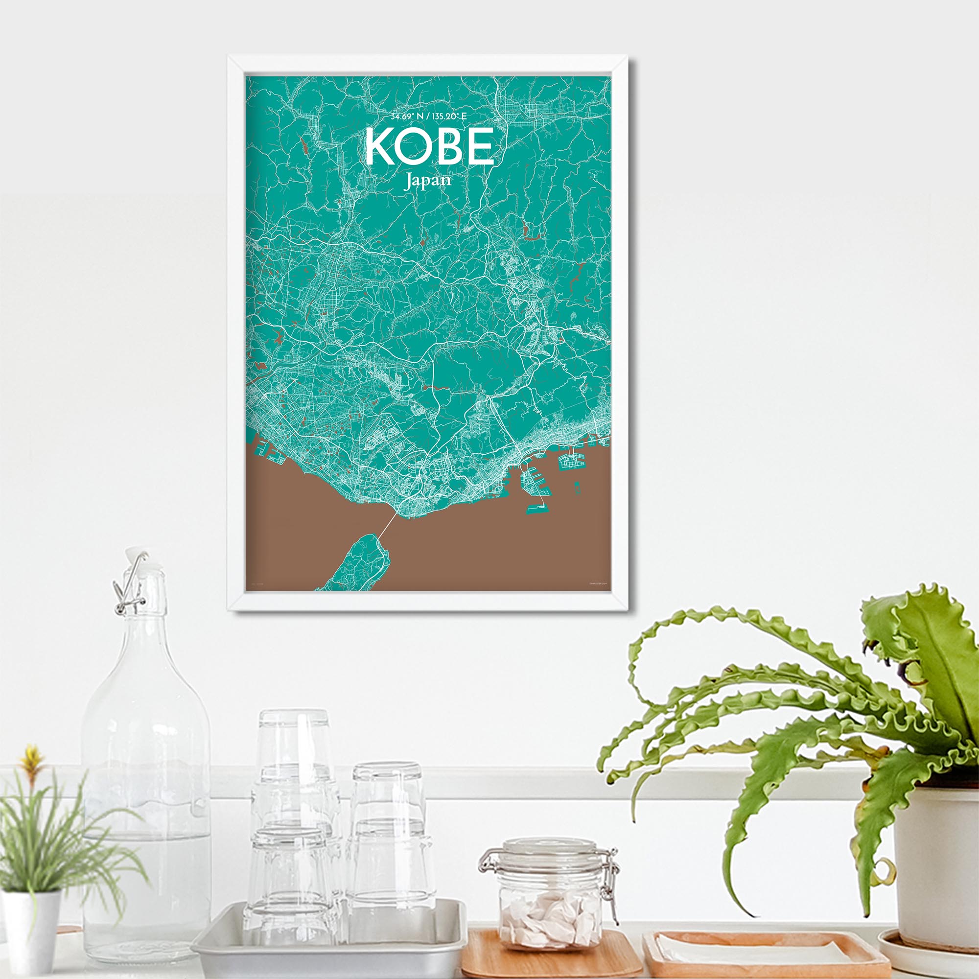 Kobe City Map, Art Print, Wall Decor - OurPoster.com