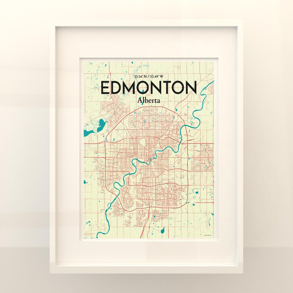 Edmonton City Map, Art Print, Wall Decor - OurPoster.com