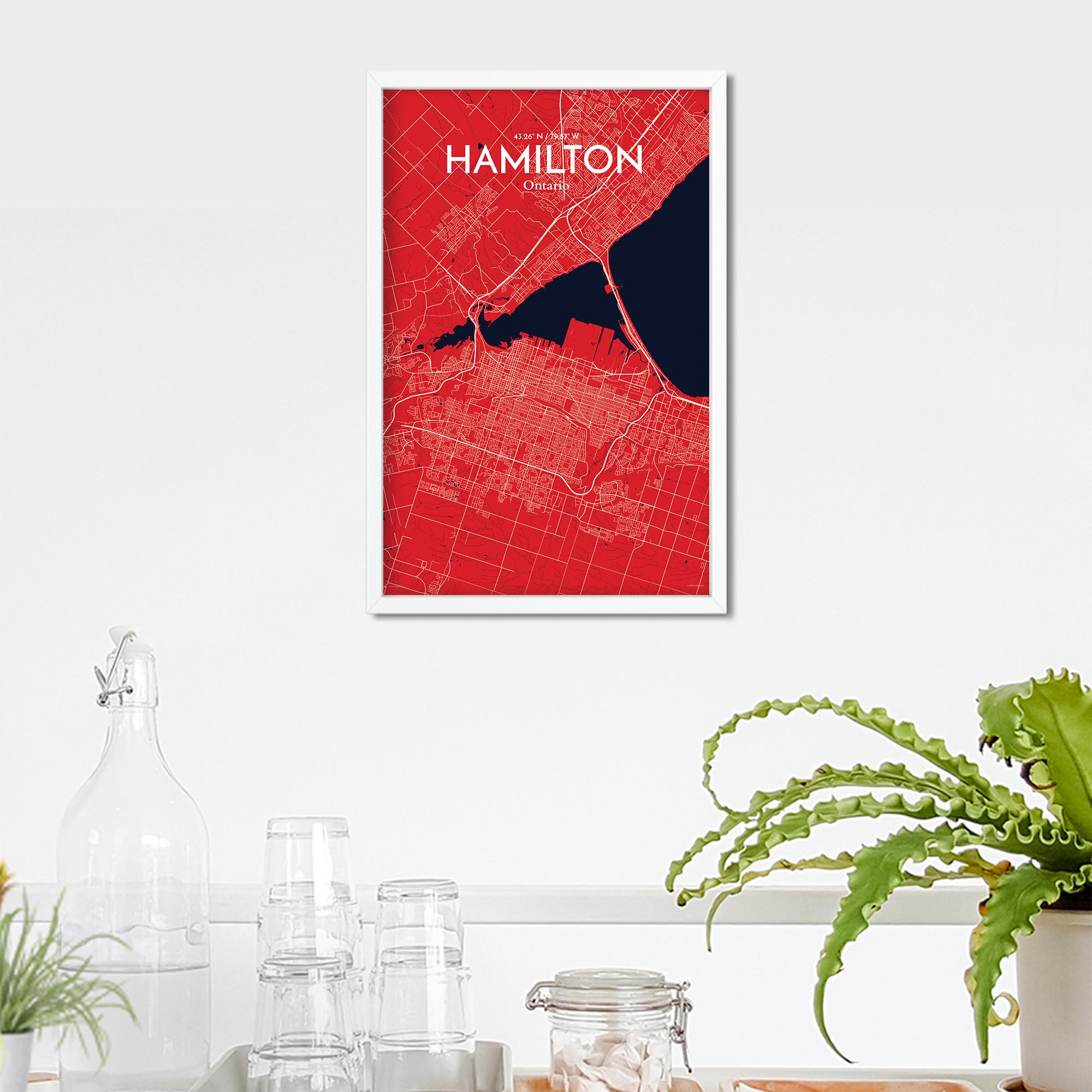 Hamilton City Map, Art Print, Wall Decor - OurPoster.com