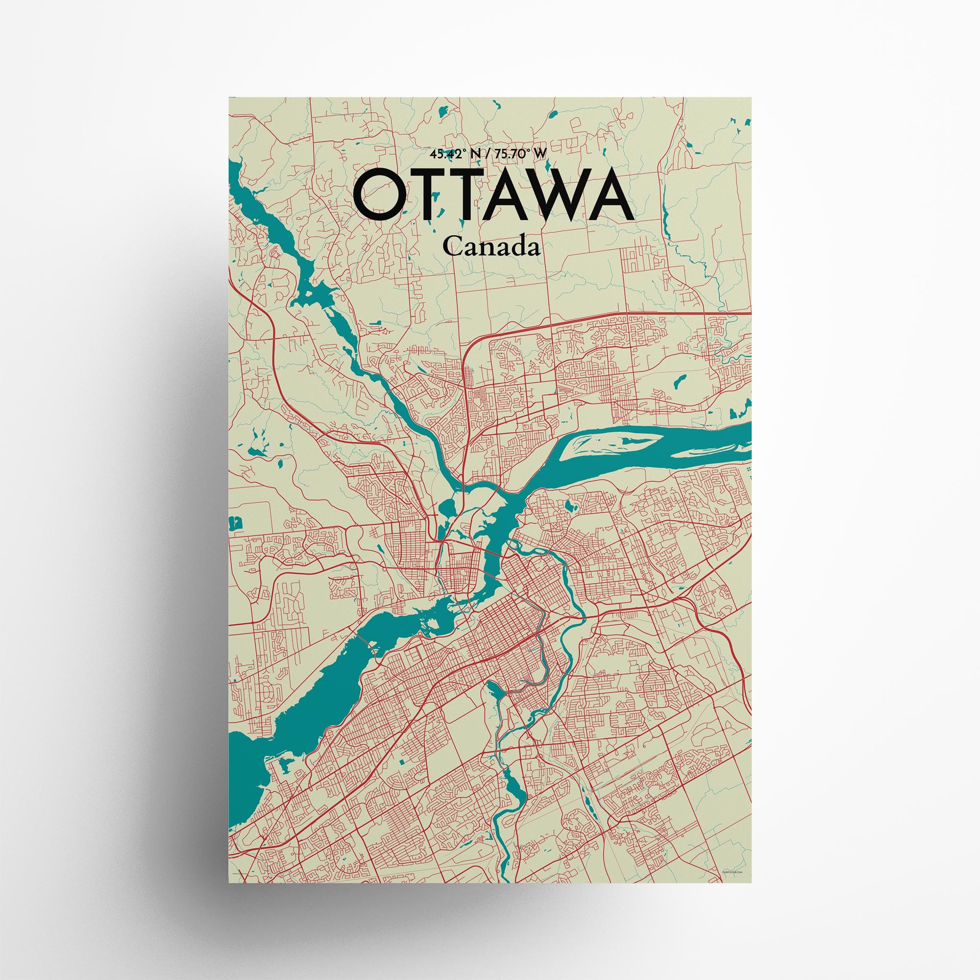 Ottawa City Map, Art Print, Wall Decor - OurPoster.com