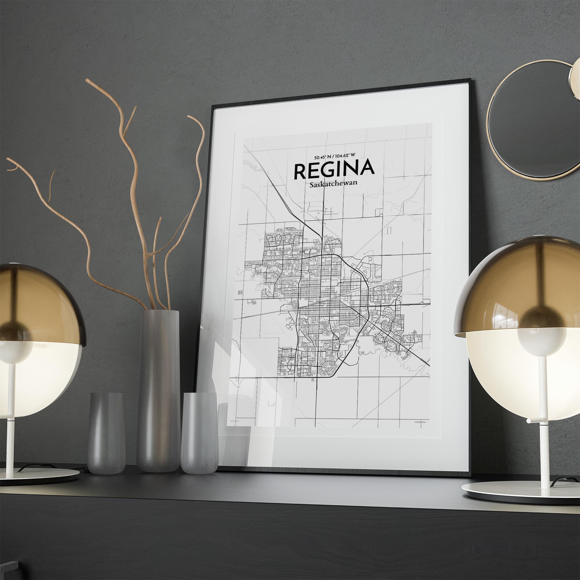 Regina City Map, Art Print, Wall Decor - OurPoster.com