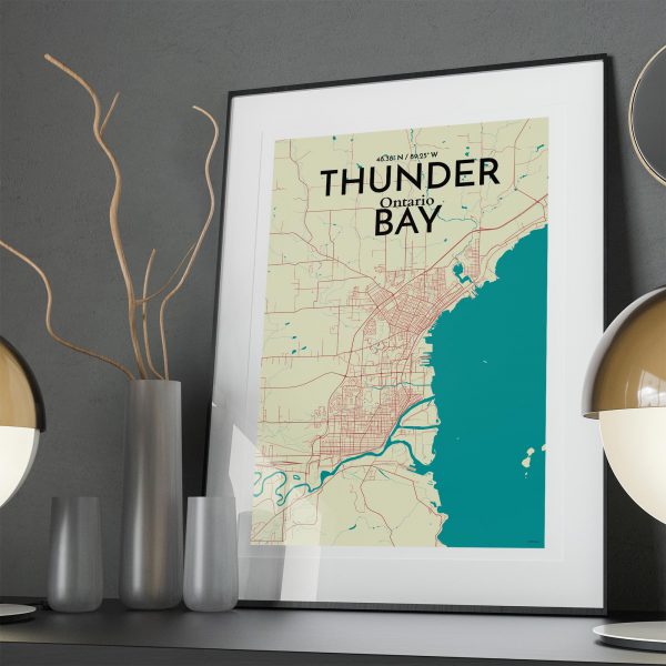 Thunder Bay City Map, Art Print, Wall Decor - OurPoster.com