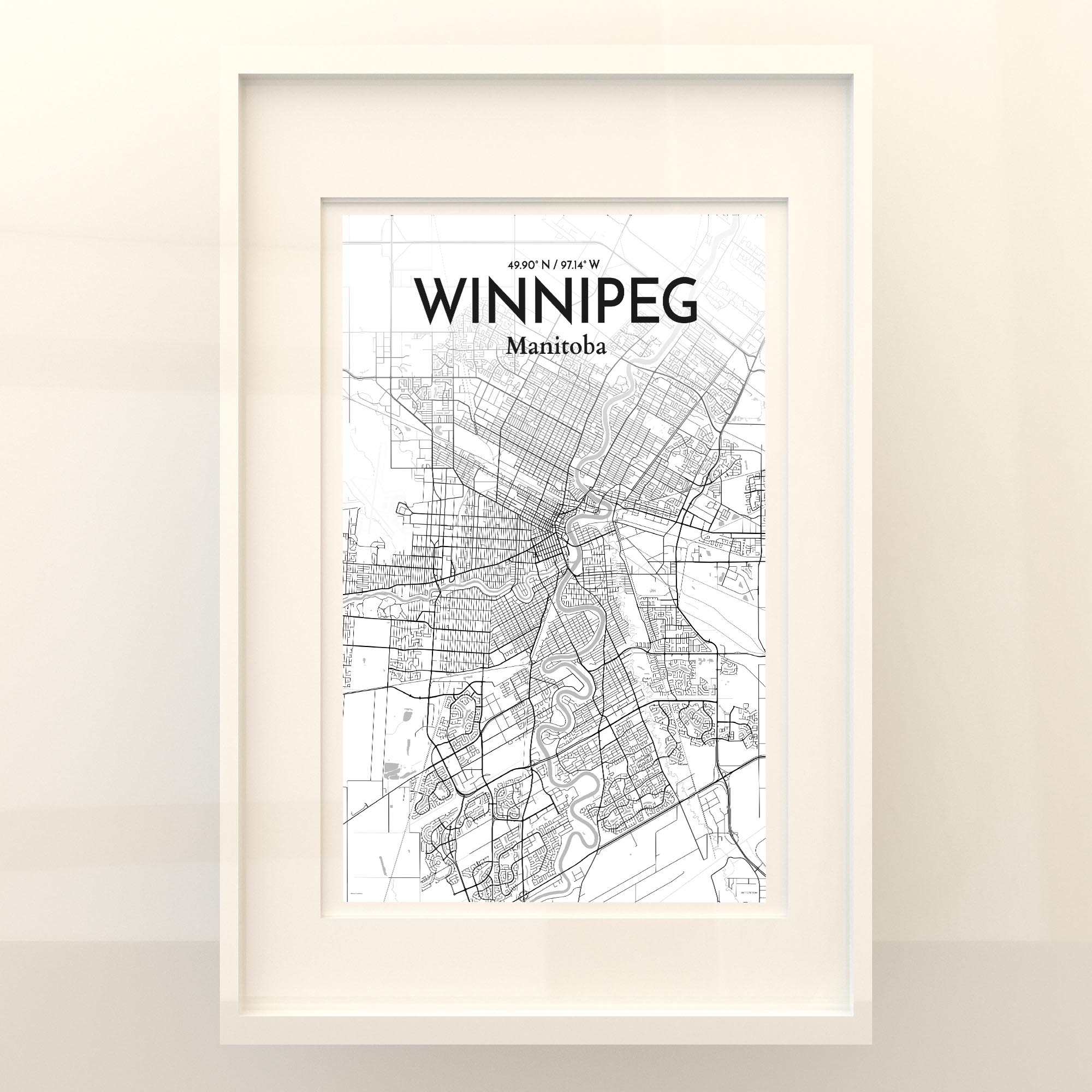 Winnipeg City Map, Art Print, Wall Decor - OurPoster.com