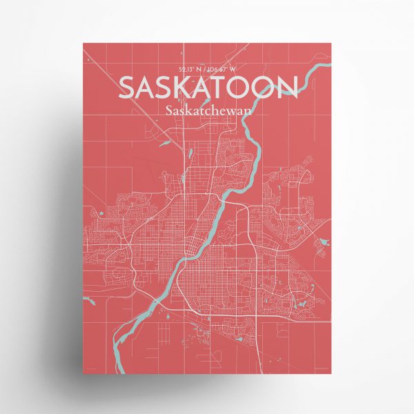 Saskatoon City Map, Art Print, Wall Decor - OurPoster.com