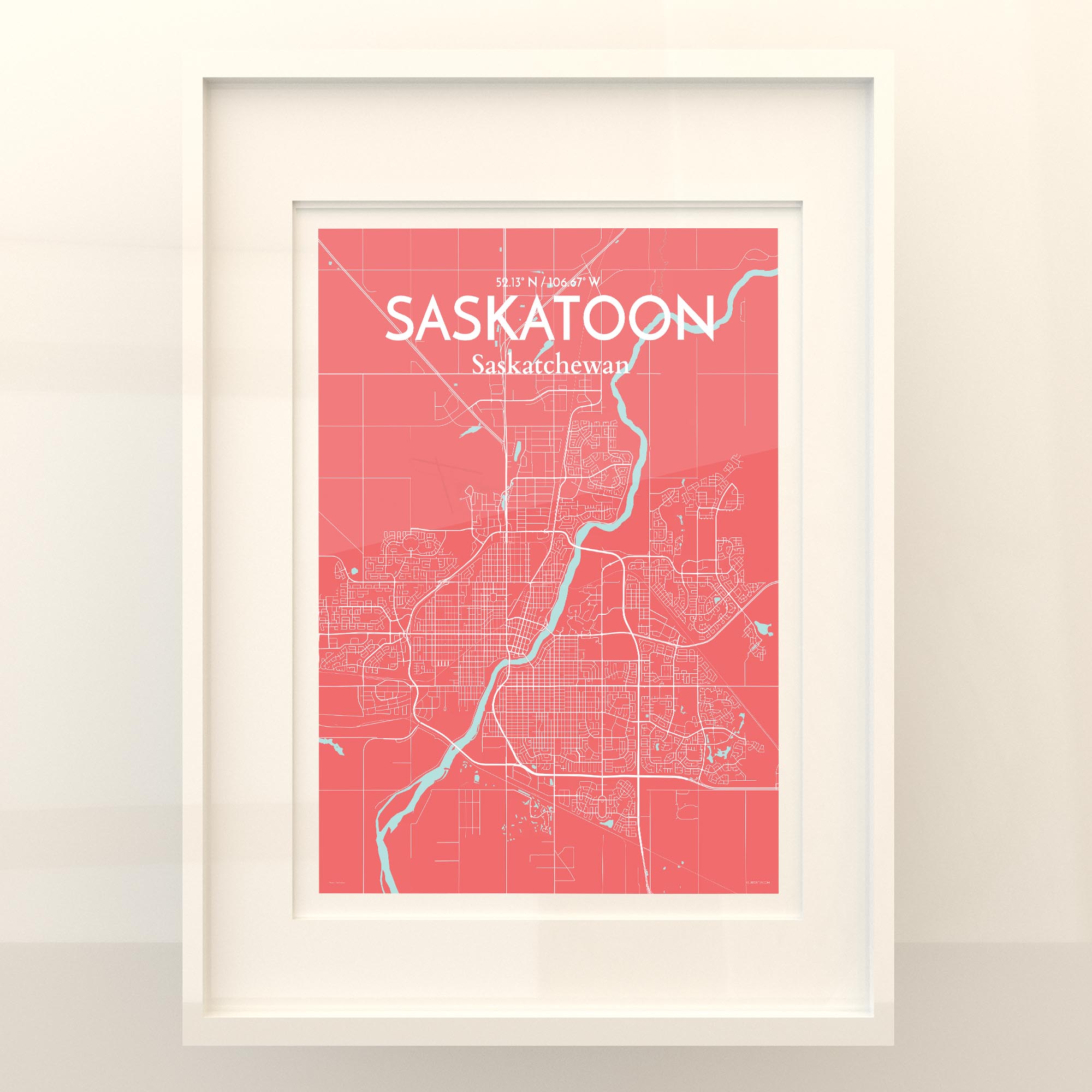 Saskatoon City Map, Art Print, Wall Decor - OurPoster.com
