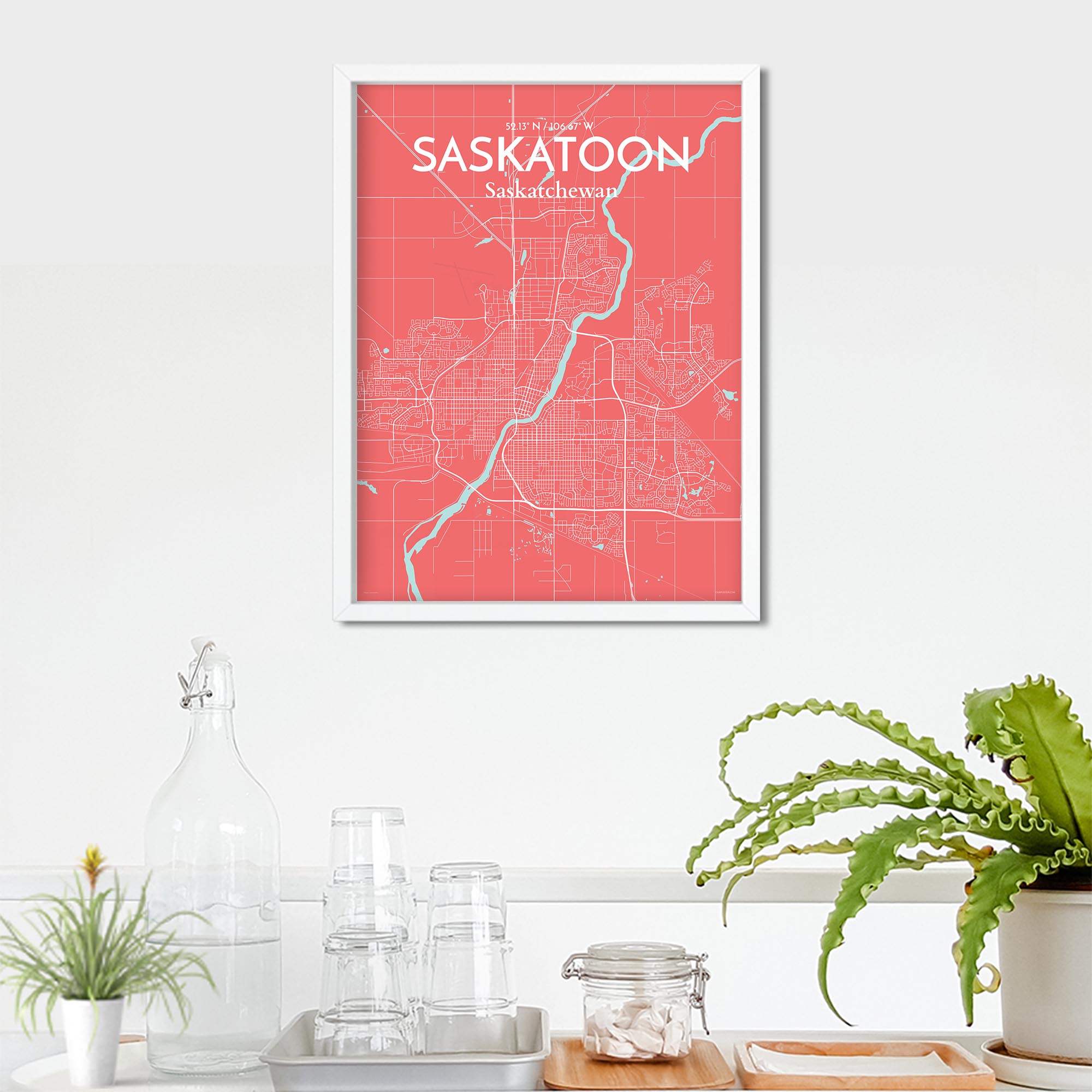 Saskatoon City Map, Art Print, Wall Decor - OurPoster.com