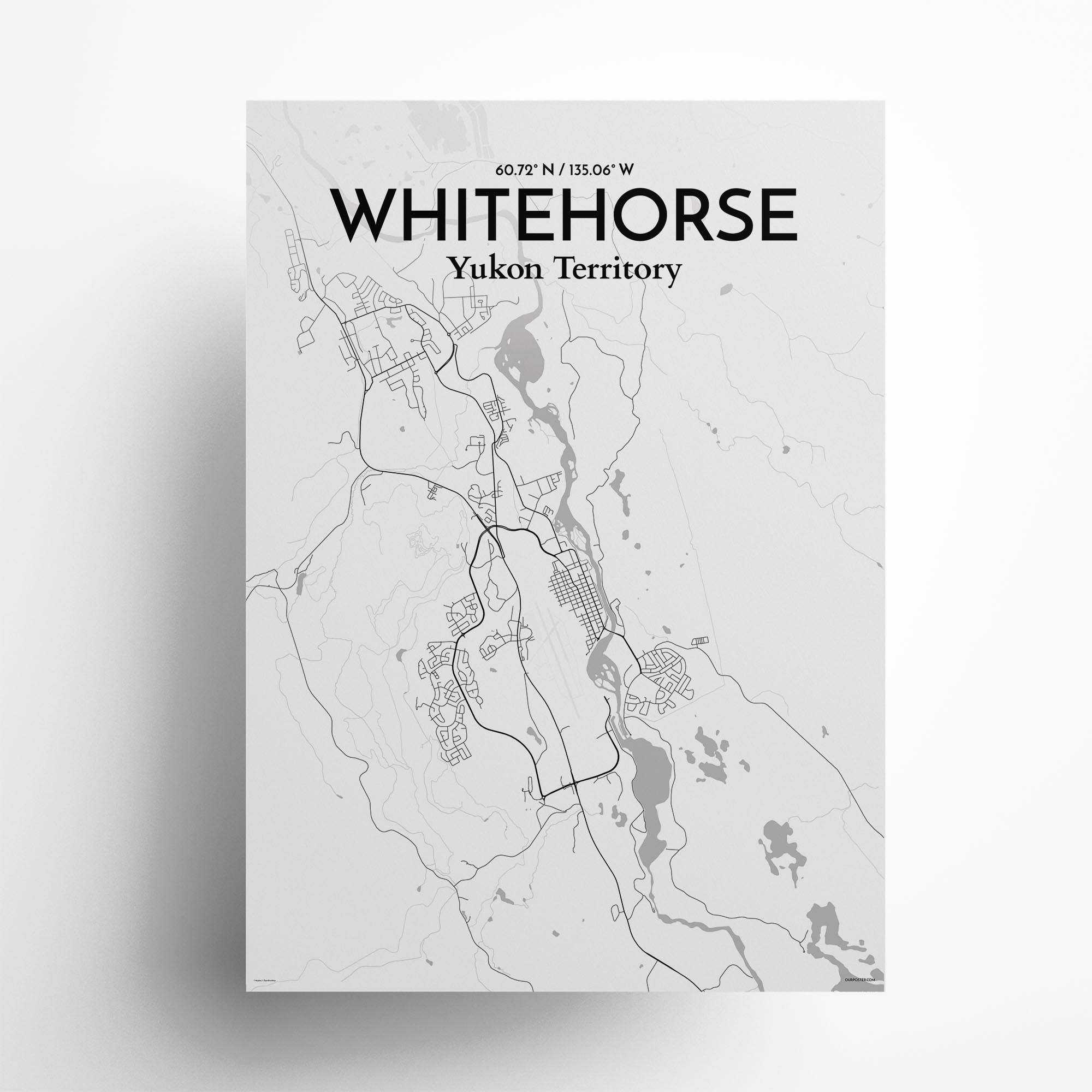Whitehorse City Map, Art Print, Wall Decor - OurPoster.com