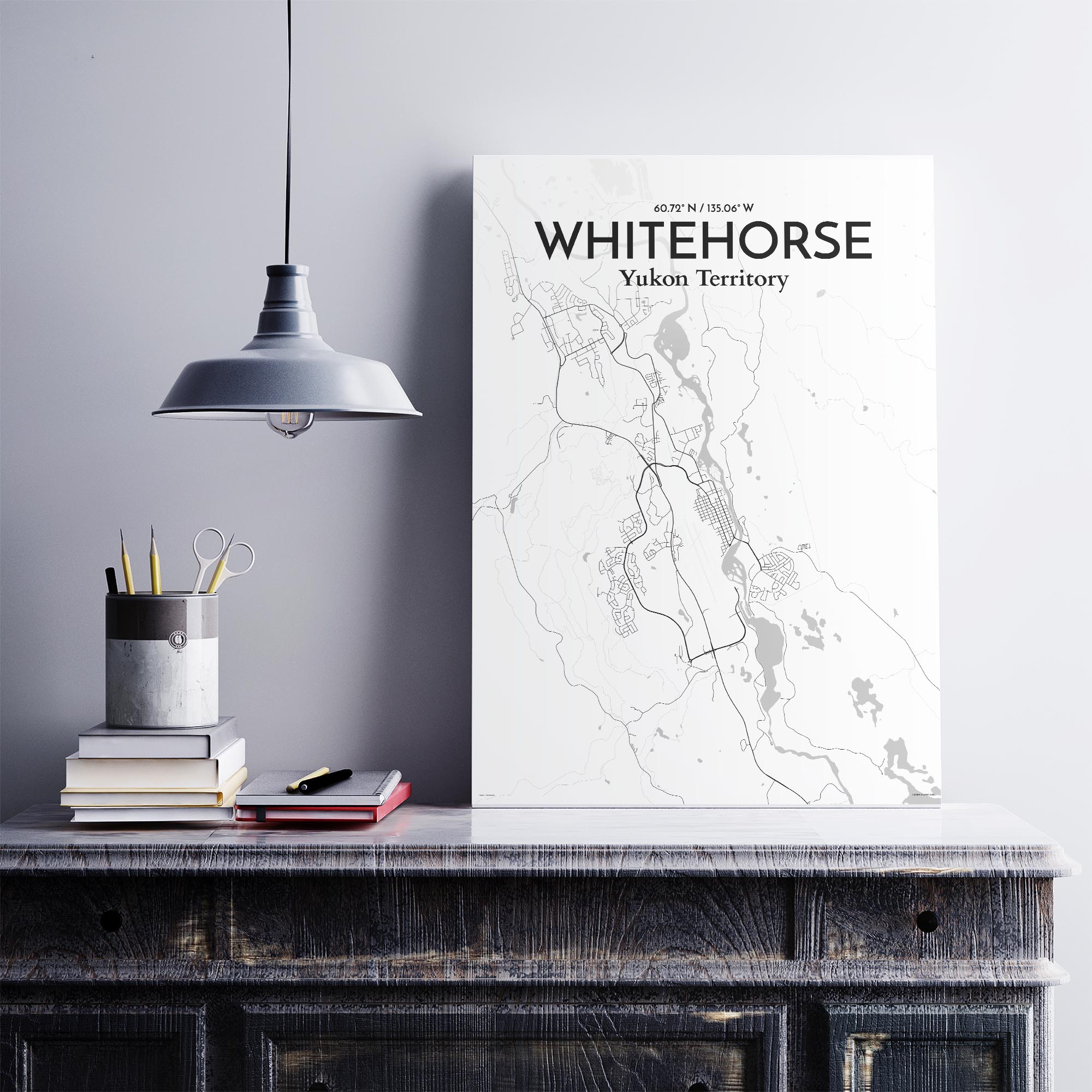 Whitehorse City Map, Art Print, Wall Decor - OurPoster.com