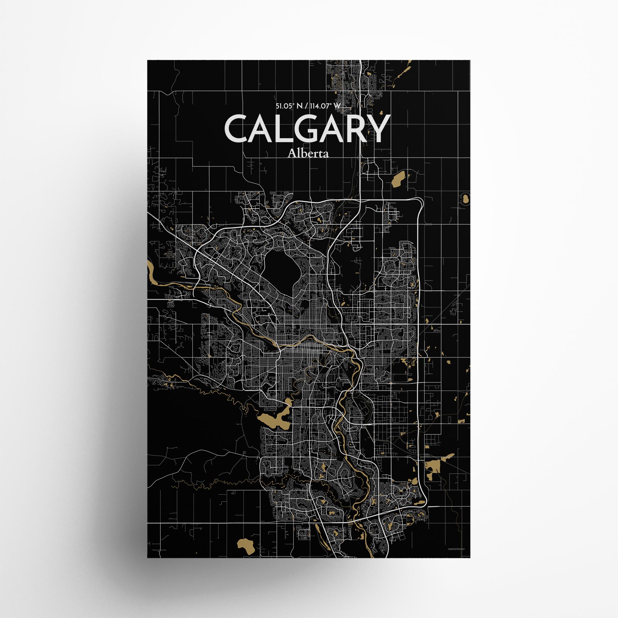 Calgary City Map, Art Print, Wall Decor - OurPoster.com