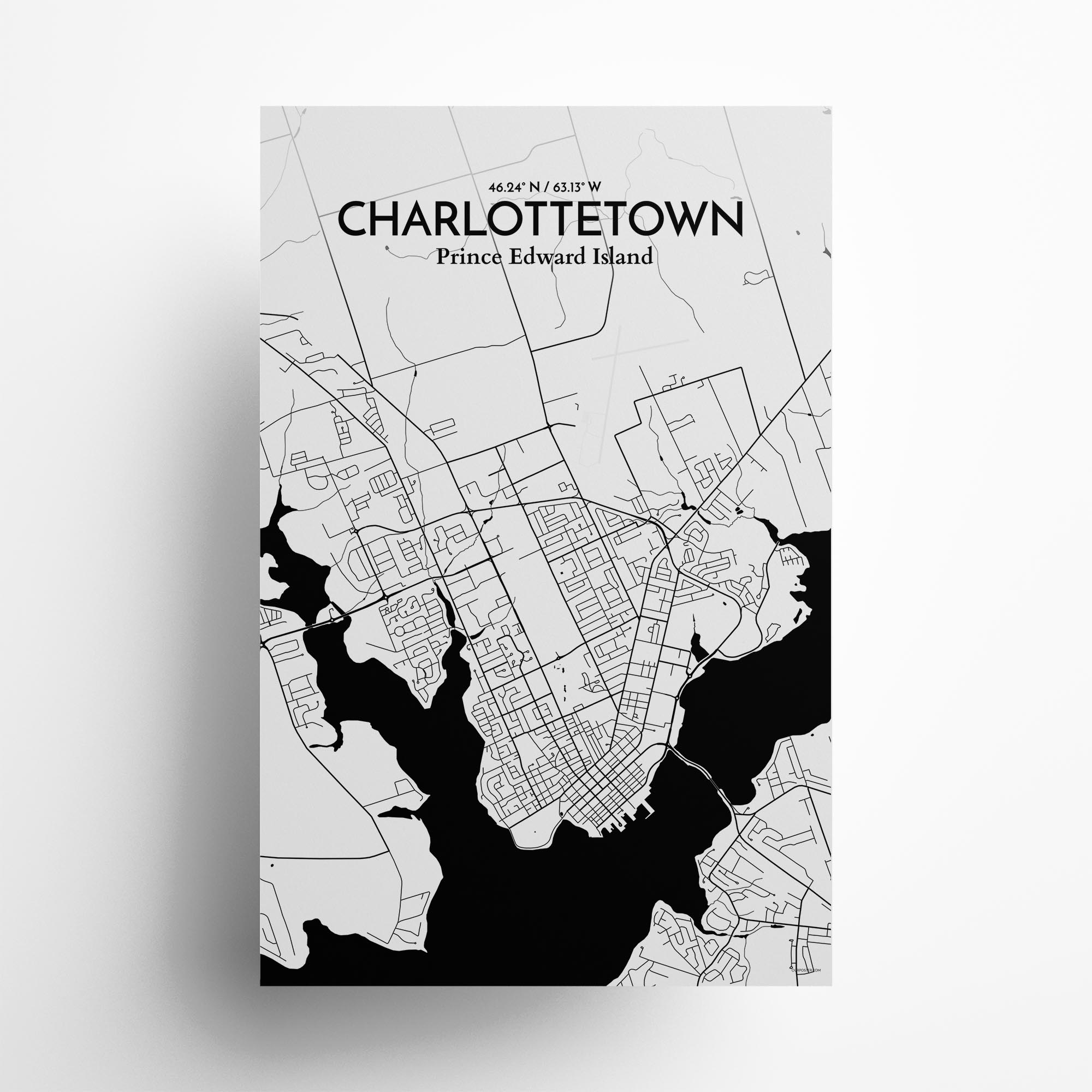 Charlottetown City Map, Art Print, Wall Decor - OurPoster.com