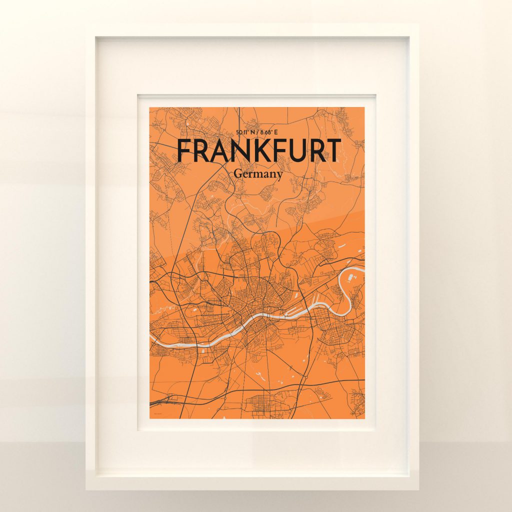 Elegantes Frankfurt City Map Bilder