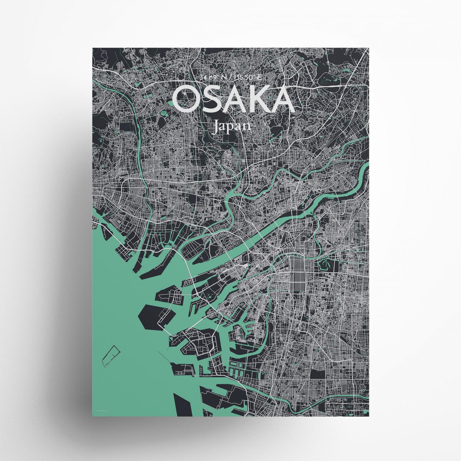 Osaka City Map, Art Print, Wall Decor - OurPoster.com