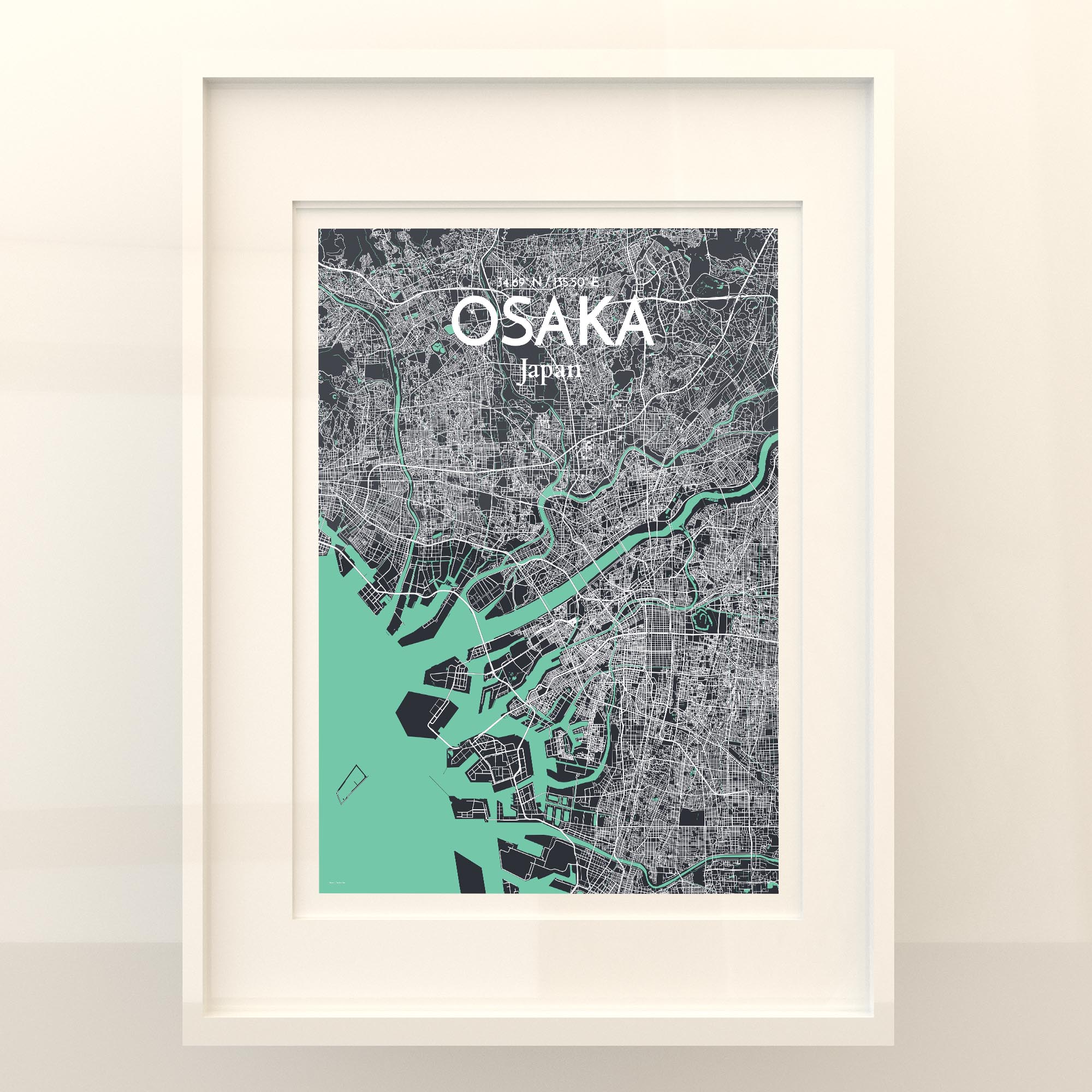 Osaka City Map, Art Print, Wall Decor - OurPoster.com