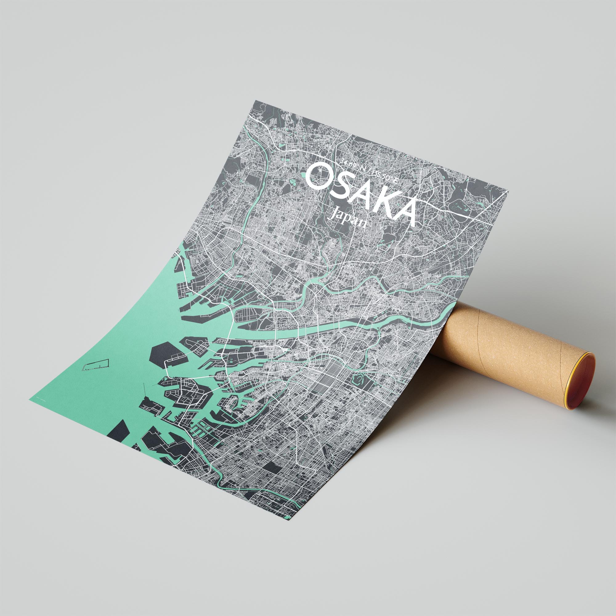 Osaka City Map, Art Print, Wall Decor - OurPoster.com