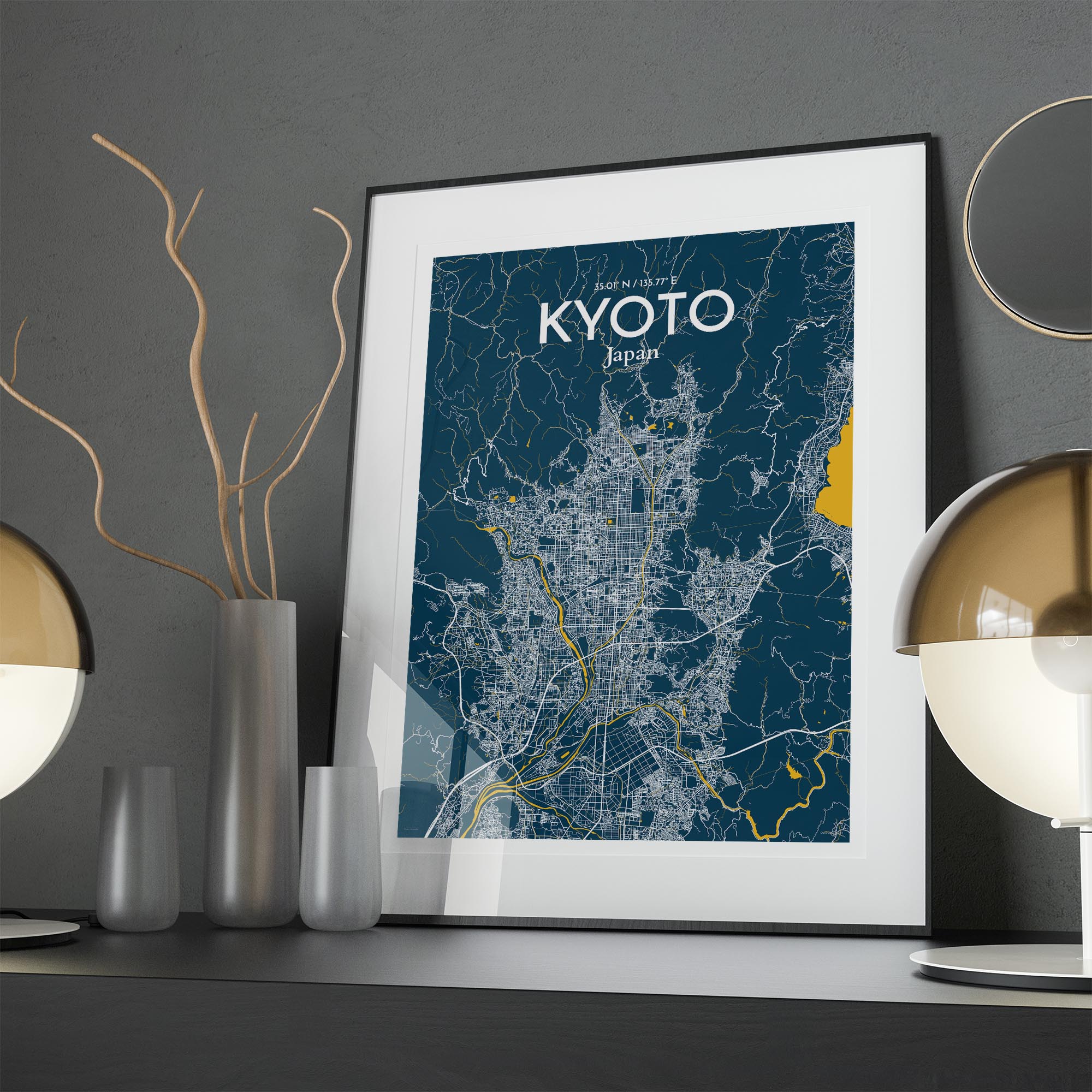 Kyoto City Map, Art Print, Wall Decor - OurPoster.com