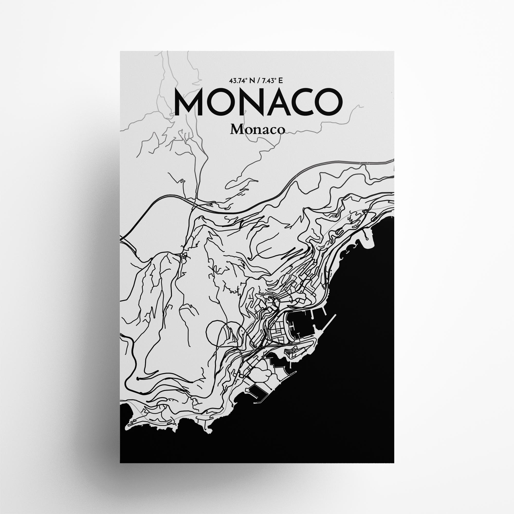Monaco City Map, Art Print, Wall Decor - OurPoster.com