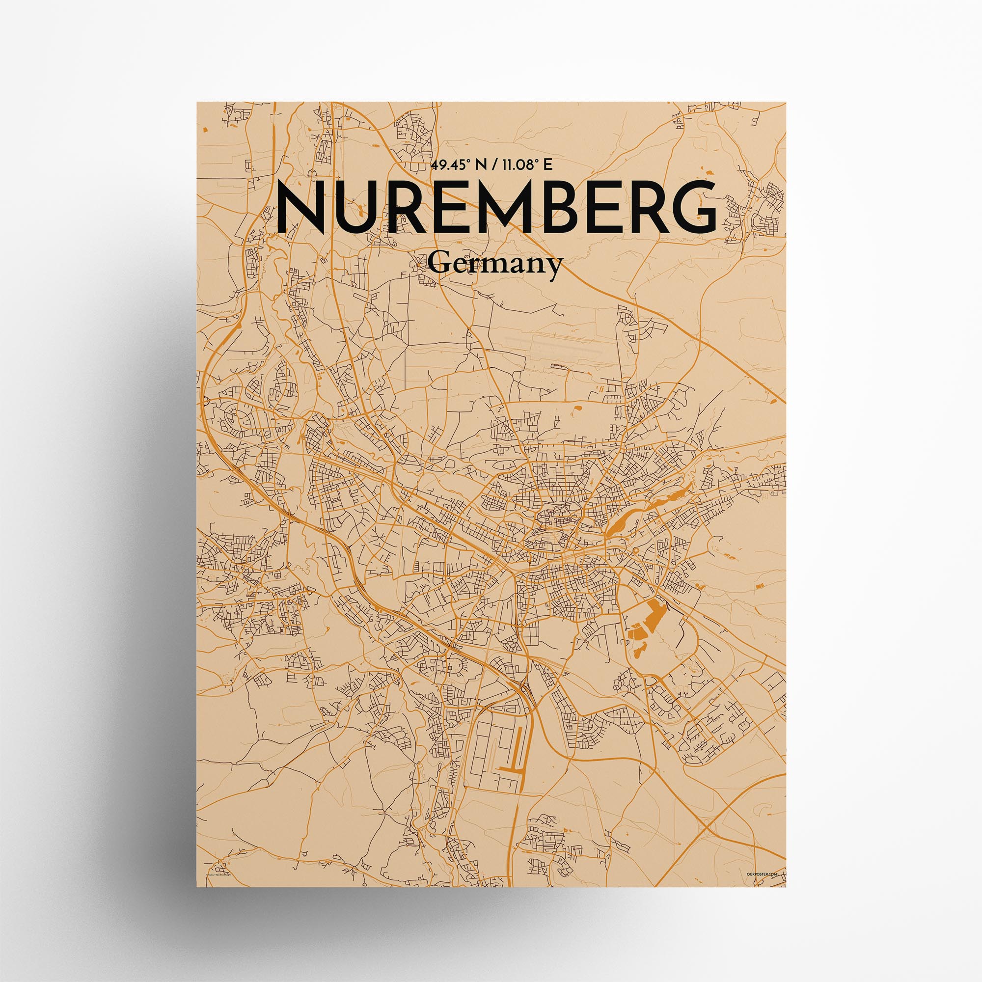Nuremberg City Map, Art Print, Wall Decor - OurPoster.com
