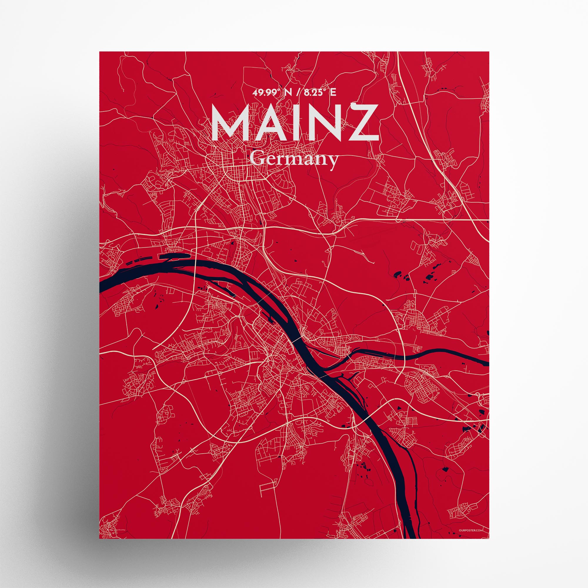 Mainz City Map, Art Print, Wall Decor - OurPoster.com