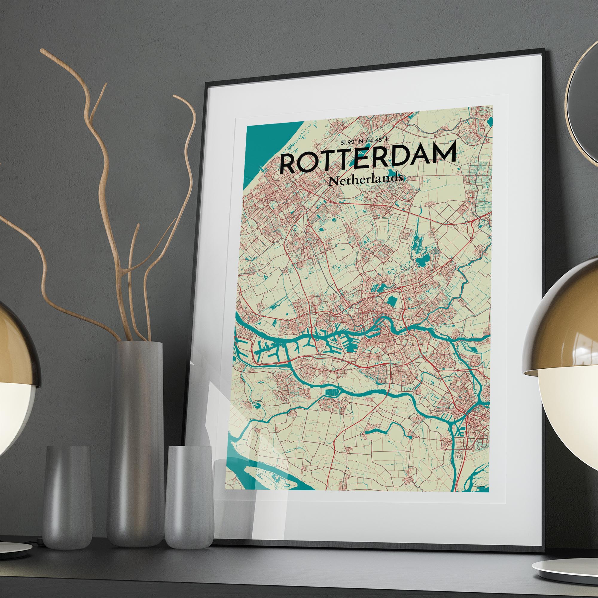 Rotterdam City Map, Art Print, Wall Decor - OurPoster.com