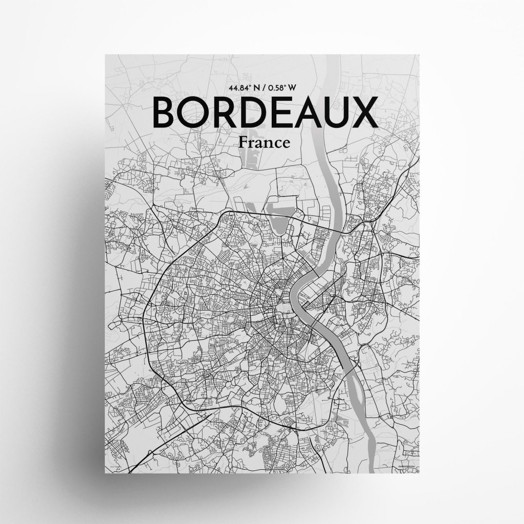 Bordeaux City Map, Art Print, Wall Decor - OurPoster.com