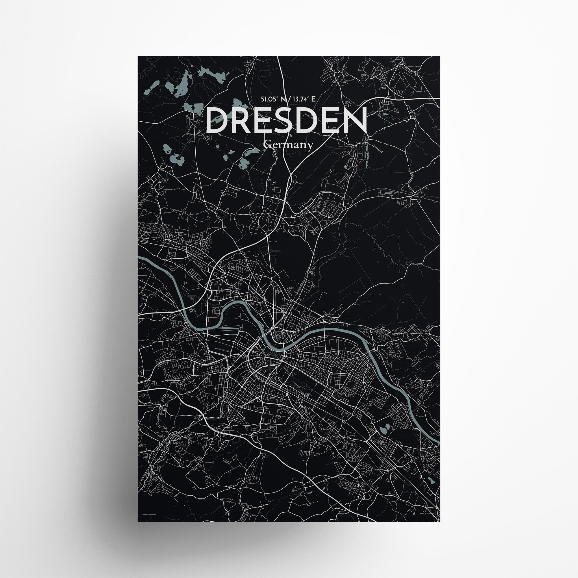 Dresden City Map, Art Print, Wall Decor - OurPoster.com