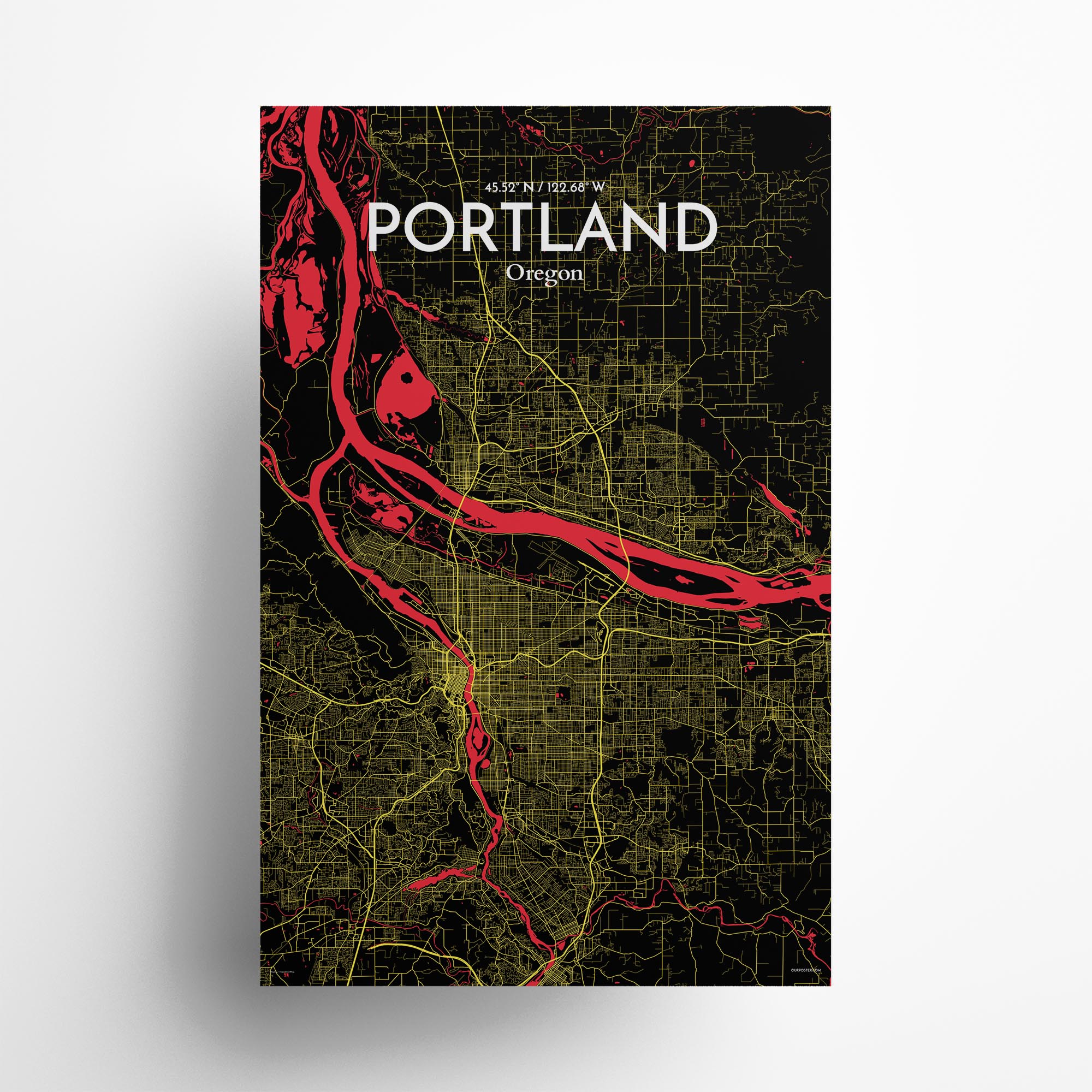 Portland City Map, Art Print, Wall Decor - OurPoster.com