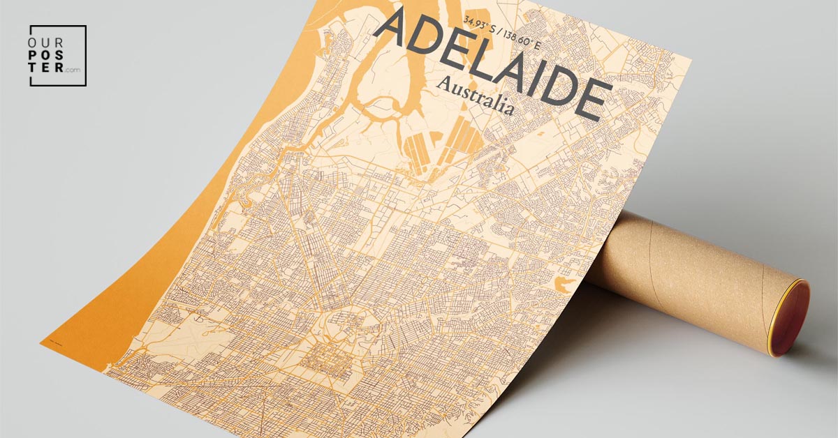 Adelaide City Map, Art Print, Wall Decor - OurPoster.com