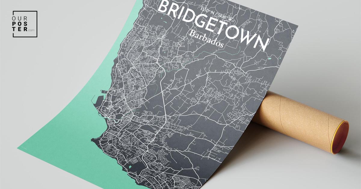 Bridgetown City Map, Art Print, Wall Decor - OurPoster.com