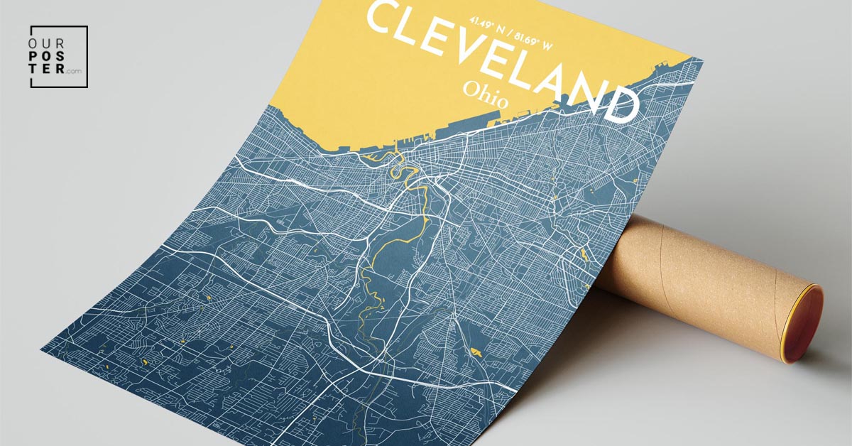 Cleveland City Map, Art Print, Wall Decor - OurPoster.com