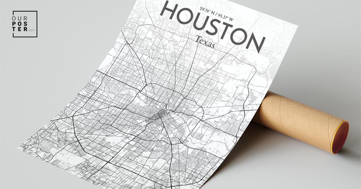 Houston City Map, Art Print, Wall Decor - OurPoster.com
