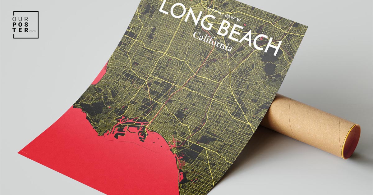 Long Beach City Map, Art Print, Wall Decor - OurPoster.com