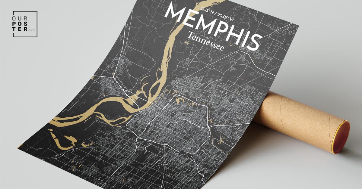 Memphis City Map, Art Print, Wall Decor - OurPoster.com