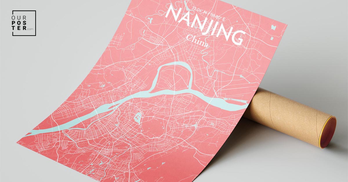 Nanjing City Map, Art Print, Wall Decor - OurPoster.com