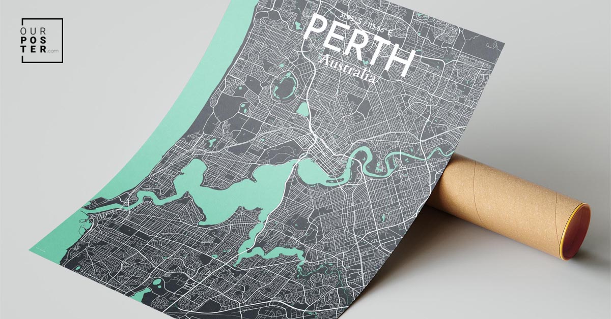 Perth City Map, Art Print, Wall Decor - OurPoster.com