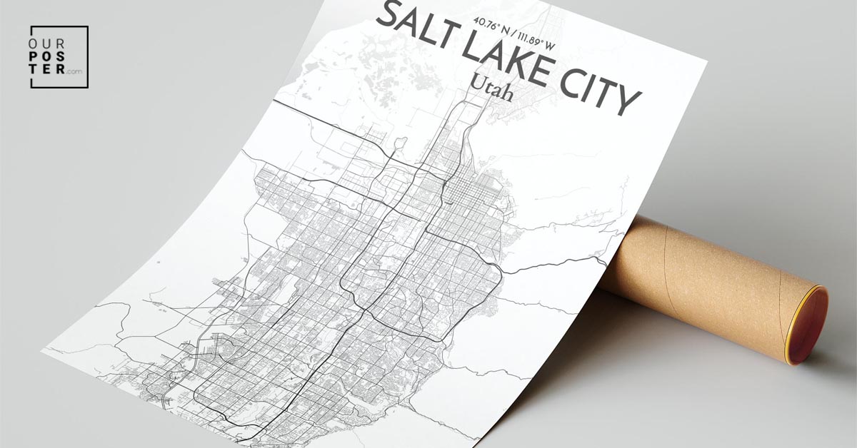 Salt Lake City City Map, Art Print, Wall Decor - OurPoster.com