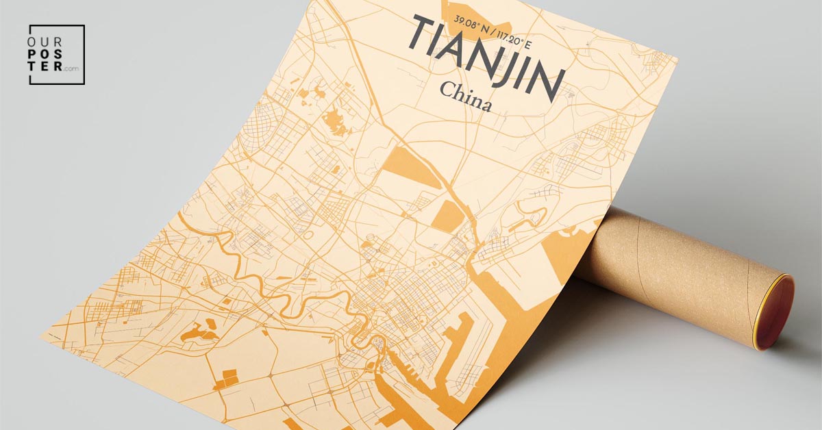 Tianjin City Map, Art Print, Wall Decor - OurPoster.com