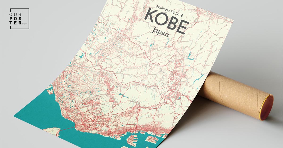 Kobe City Map, Art Print, Wall Decor - OurPoster.com