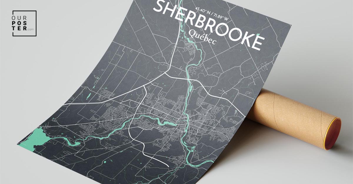 Sherbrooke City Map, Art Print, Wall Decor - OurPoster.com